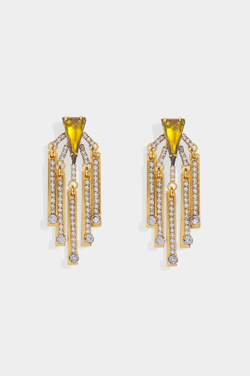 Ragetti Triangle, Crystal Burst & Fringe Earring - Nicole Romano